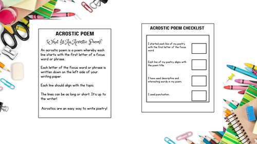 Acrostic Poem Template - Fun & Engaging Acrostic Poems For Year Long ...