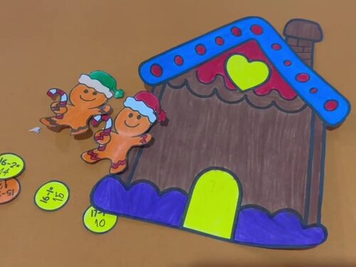 Gingerbread House Subtraction to 20 Math Craft | Gingerbread House Math ...