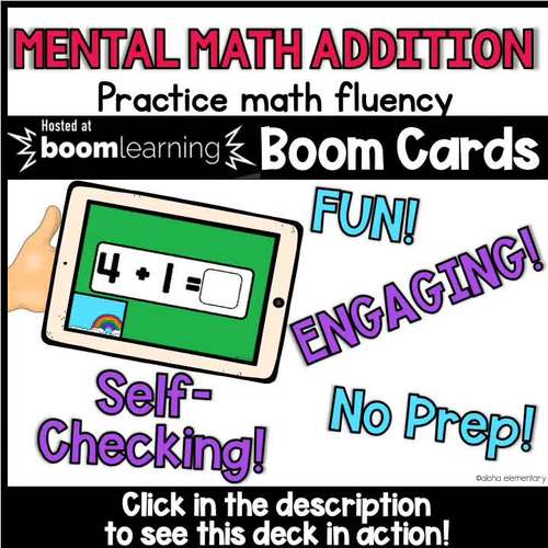 Mental Math + 6 | Digital NO-PREP task cards | Distance Learning