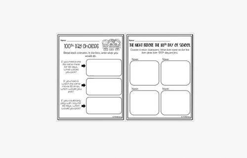 The Night Before the 100th Day of School Book Companion Activities | No ...