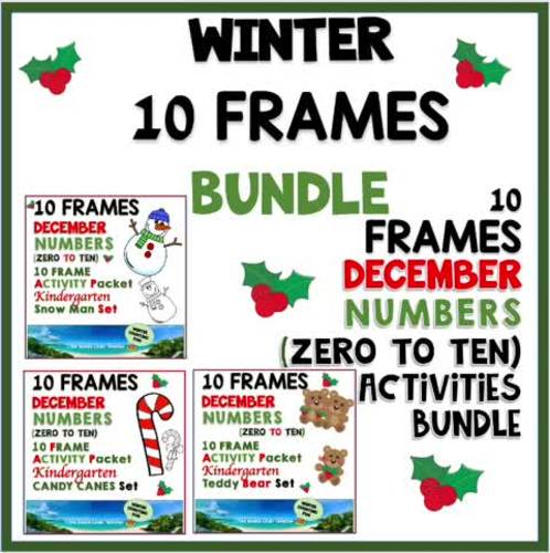 Christmas December 10 Frame Math & Literacy Activities BUNDLE | TpT