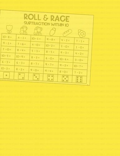 Roll and Race Subtraction Within 10 Spring Dice Game Printables ...