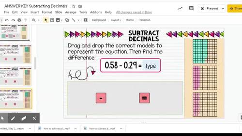 Subtracting Decimals for Google Classroom DISTANCE LEARNING by Loving Math