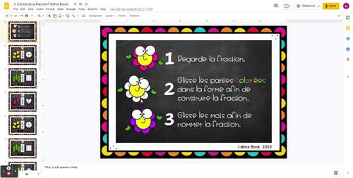 Les fractions 3: Construis la fraction. Google Slides™ by Mme Bock