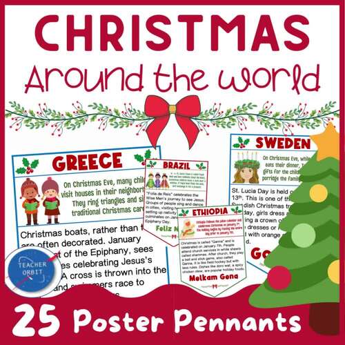 Christmas Around the World Poster Pennants | December Holiday ...
