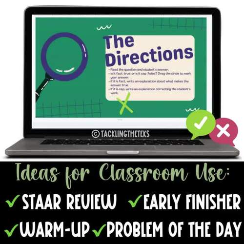 5th Grade Math STAAR Review: End of the Year Digital Activity - Fact or Cap