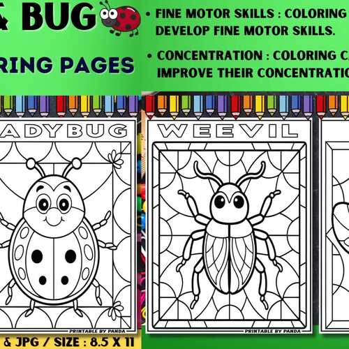 Insect And Bug Printable Coloring Pages , Spring Mindfulness Coloring ...