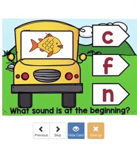 Boom Cards - Bus Beginning Sounds by To Teach A Mockingbird | TPT