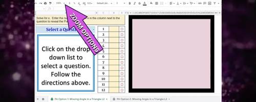 PIXEL ART (TC): Missing Angles of Triangle (Level 2 - Solve Equations)