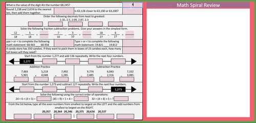 NO PREP - Math Spiral Review Spring Tea Party by Juliane Hodkinson