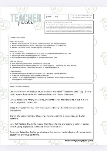 Lyric Libs: Music-Themed Mad Libs for Creative Listening & Writing (ELA ...
