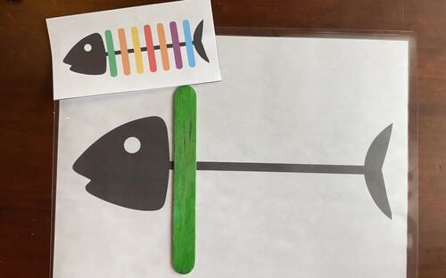 Popsicle Stick Fish Color Recognition Matching Fine Motor Skills Math Game