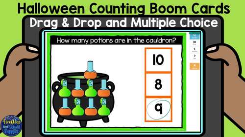 Halloween Counting 0-10 Boom Cards Cauldron Theme Drag / Drop ...