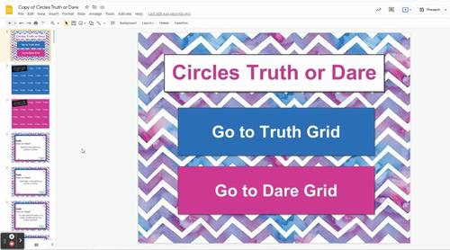 Circles Math Activity Truth or Dare Math Game Digital Resource | TPT