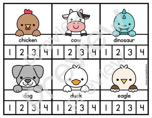 Animal Cuties Syllables Clip Cards | Phonological Awareness | Big Set