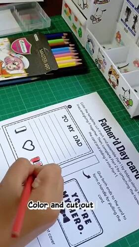 Father's Day Card, Creative Writing Activity for Kids,DIY Coloring Card ...