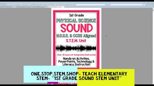 1st Grade NGSS Sound Unit! (1-PS4-1) Over 30 Resources!! CCSS Aligned!
