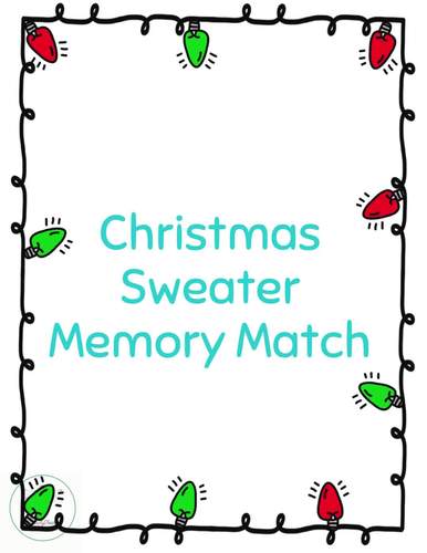 Christmas Sweater Memory Match by DragonflyTeacher Creations | TpT