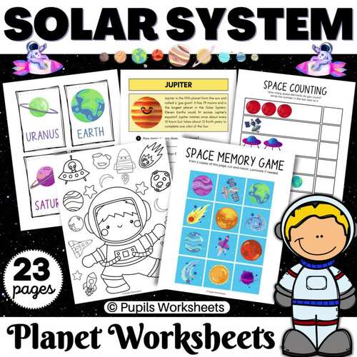 Solar System, Space, Outer Space Worksheets - Printable Planet Activity ...