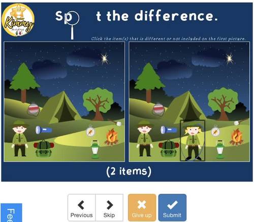 Spot the Difference (Camping Edition) | Memory & Comparison by Teacher ...