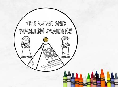 Parable of the Wise and Foolish Maidens, Spinning Wheel, Sunday School ...