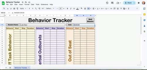 Behavior Tracker (Google Sheets) by PrincipalPlaybook | TPT