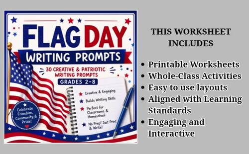 Flag Day Writing Prompts for Grades 2-8 | Patriotic Writing Activities ...
