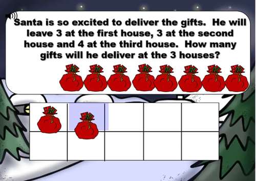Boom Cards | Christmas Addition Word Problems | With Animated Images