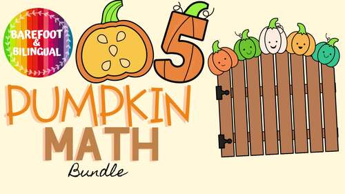 Pumpkin Math Clipart Mini Bundle by Barefoot and Bilingual Clipart and More