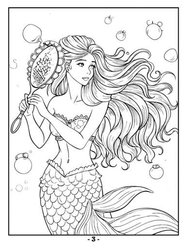 Mermaid Coloring Pages: Fantasy Coloring Sheets with Magical Mermaids