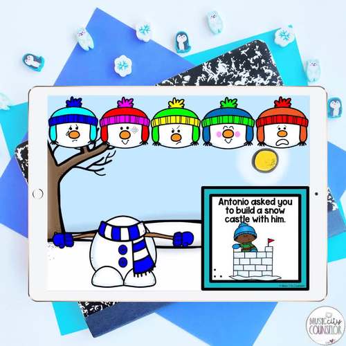 Winter Feelings & Emotions SEL & Counseling Game, Digital & Printable