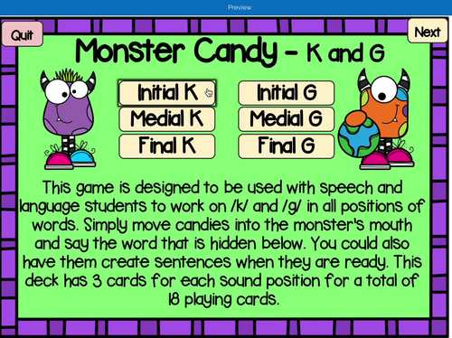 Feed the Monster Halloween Candy Boom Cards™ Articulation Bundle Speech ...