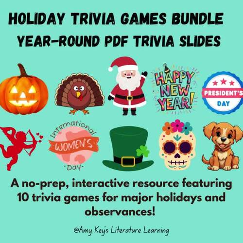 Holiday Trivia Games Bundle | Year-Round PDF Trivia Slides | No Prep ...