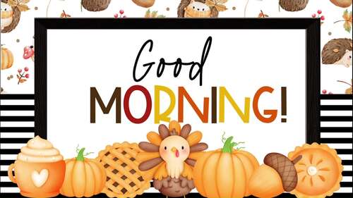 Thanksgiving Daily Agenda Morning Meeting Google Slides Templates Editable