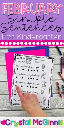 February Valentine Themed (Simple Predictable Sentences for Beginning ...