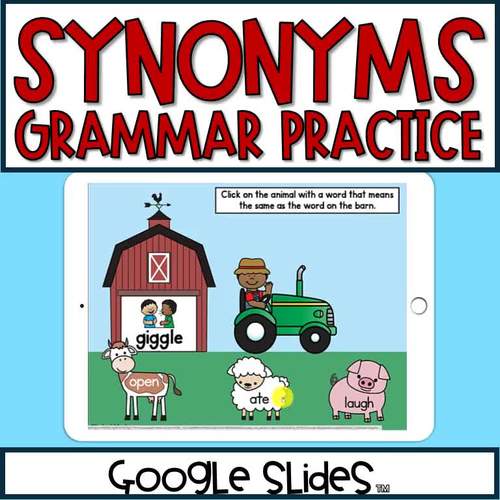 Synonyms | Grammar Google Slides™ by The Chocolate Teacher | TPT