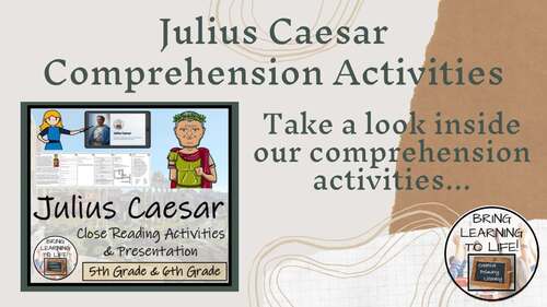 Julius Caesar Close Reading Passage & Comprehension Activities | 5th ...