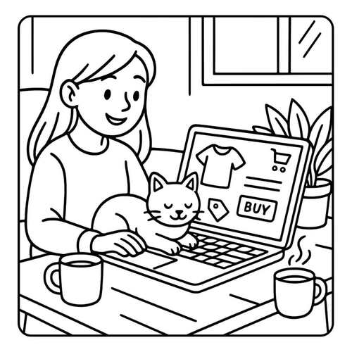 Cat Mom’s Daily Life Coloring Pages | 45 Cozy Cat & Everyday Activity ...
