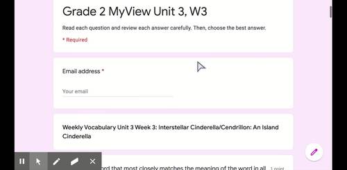 2nd Grade MyView Literacy Unit 3 Week 3 Google Form Quiz Assessment ...