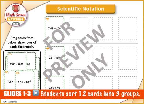 Scientific Notation DIGITAL MATCHING: 15 PPT / Google Slides 8E15