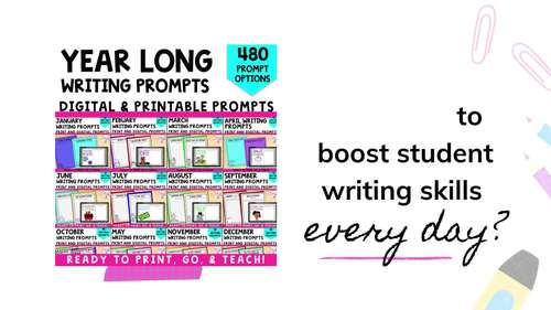 Daily Writing Prompts - Writing Journal - Year Long BUNDLE - Morning Work