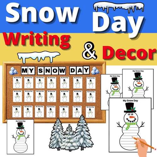 Snow Day Writing Craft and Decor Activity Snowman Winter Resource Creative