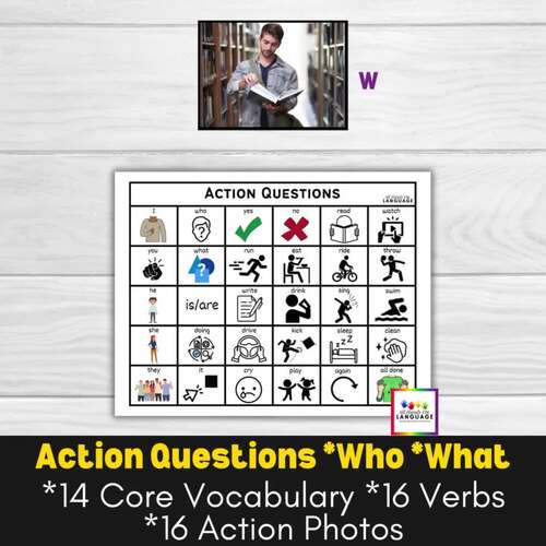 Wh Question Support Set, 5 AAC Boards + 64 Photo Stimulus Cards, Ask ...