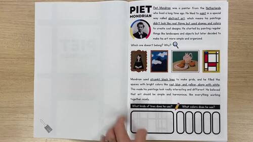 MONDRIAN VALENTINE ART PROJECT W/ DIFFERENTIATED ACTIVITY BOOKS ...