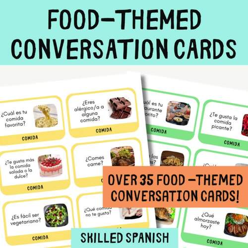 Spanish Food Conversation Cards | Spanish Speaking Practice | Spanish ...