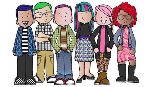 Teachers with colored hair clip art School Staff clip art Mini | TPT