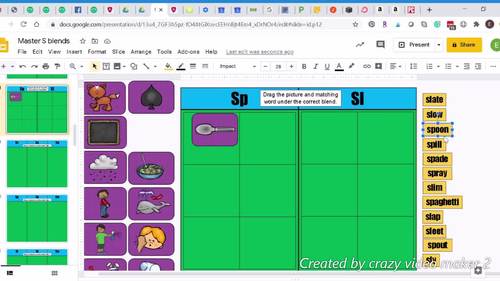 Digital S Blends Sorting by A World of Language Learners | TPT
