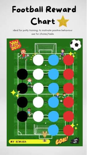 Football Sticker Reward Chart, Soccer Theme, Potty Training, Behaviour ...