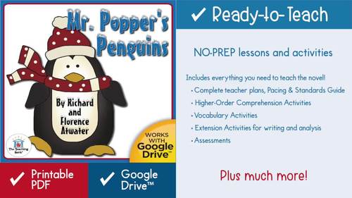 Mr. Popper's Penguins Novel Study Book Unit by The Teaching Bank