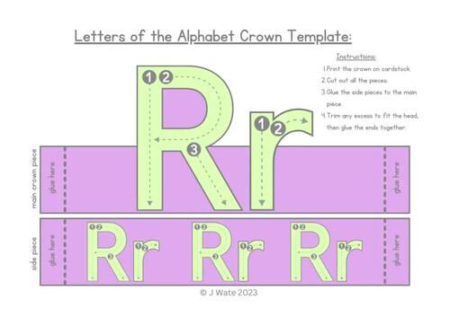Letter Rr Alphabet Crown Craftivity Templates & Animal Headband Worksheets